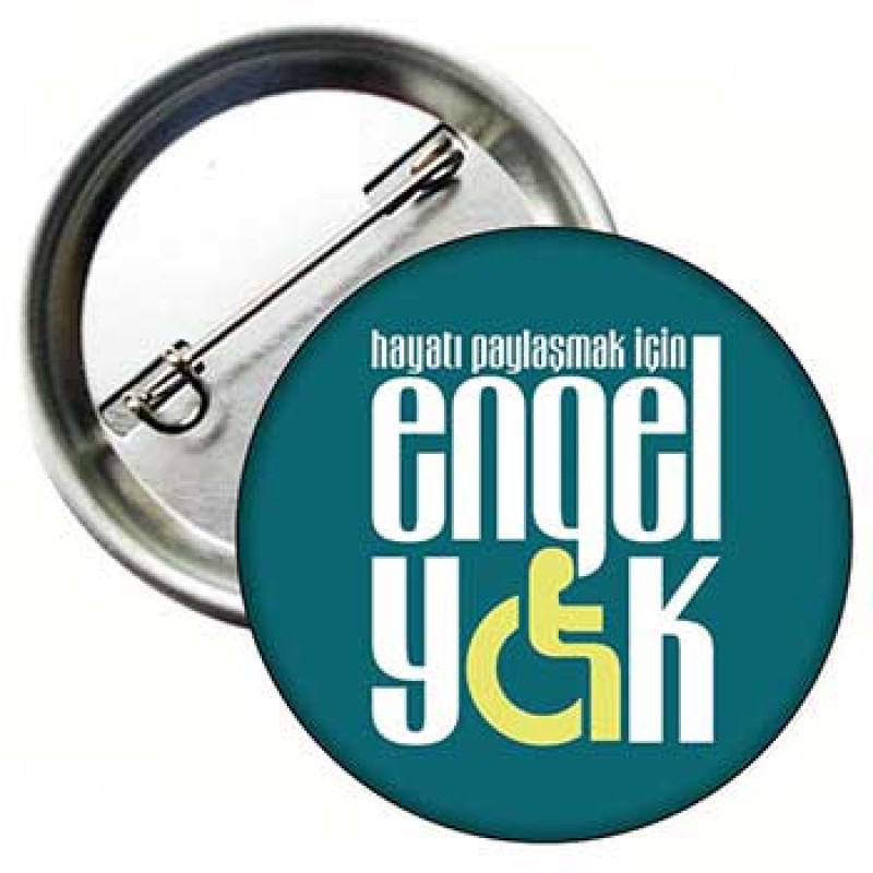 Engelliler Günü Rozeti Metal Rozet Baskı, iğneli rozet